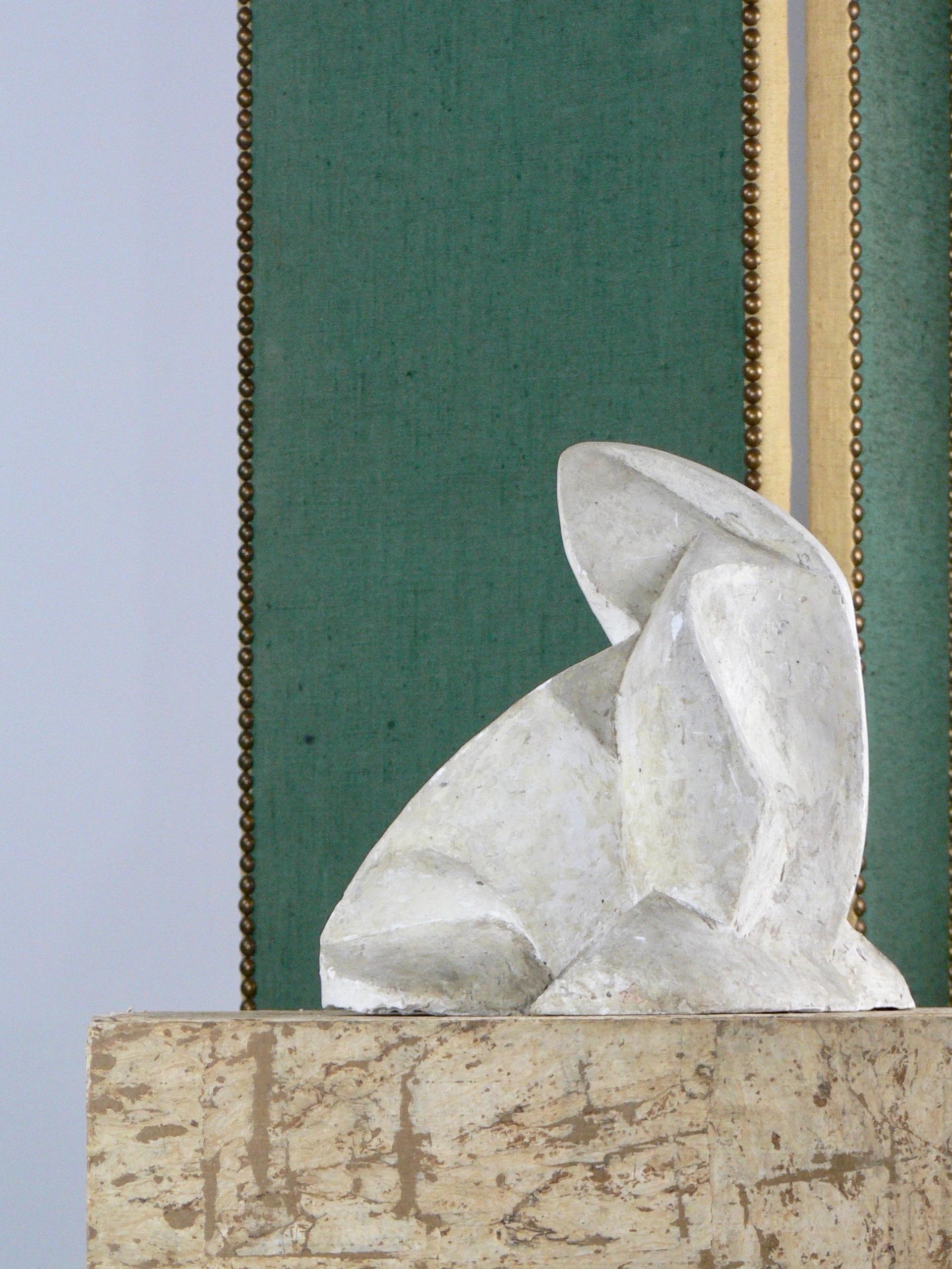 Abstract plaster sculpture from the 1950s with a French origin. For ...