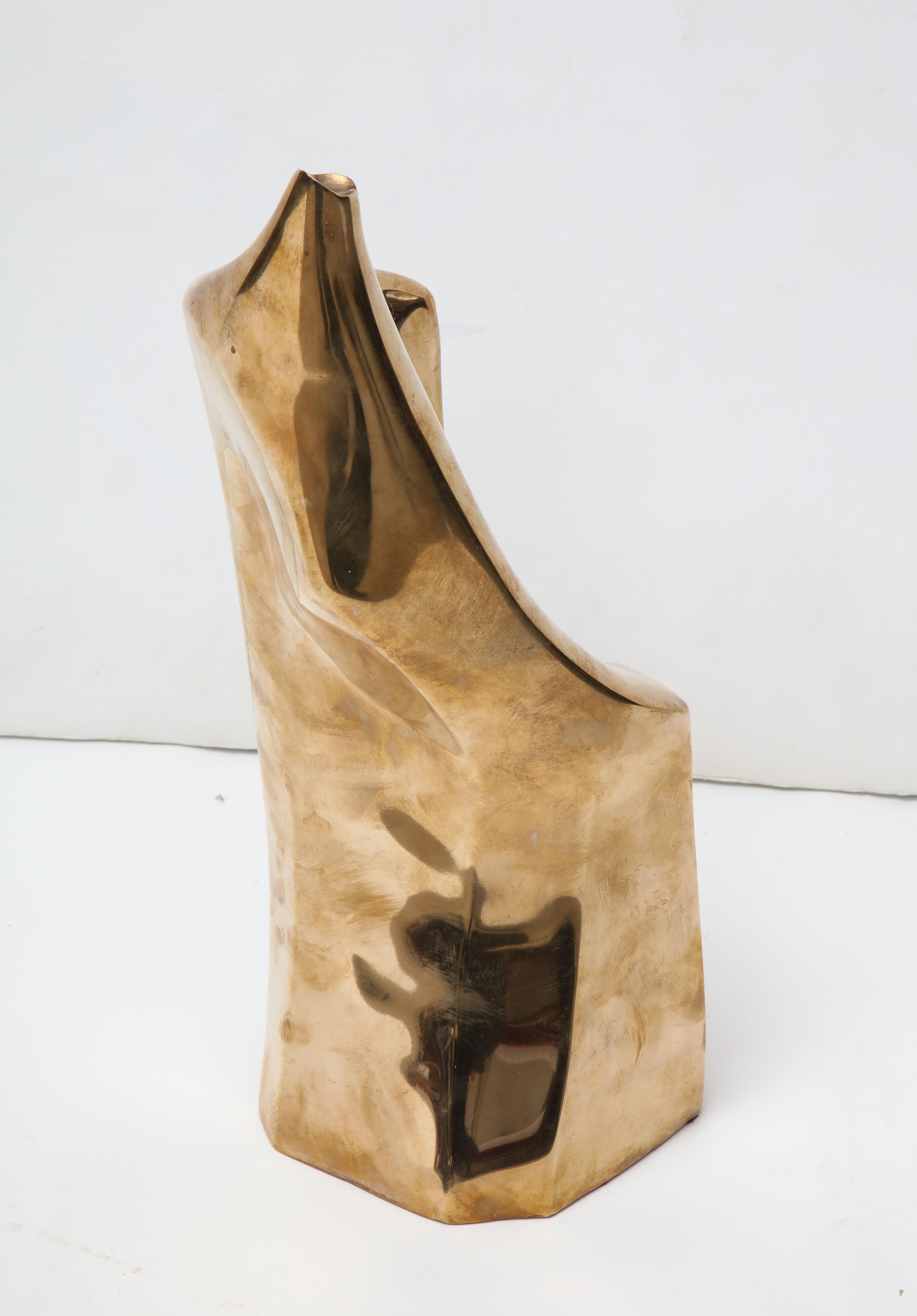 Abstract Polished Bronze Sculpture Attributed to B. Fast at 1stDibs