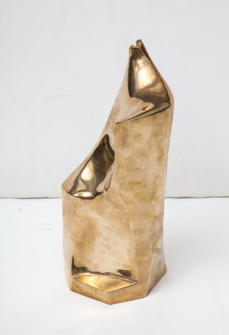 Abstract Polished Bronze Sculpture Attributed to B. Fast at 1stDibs