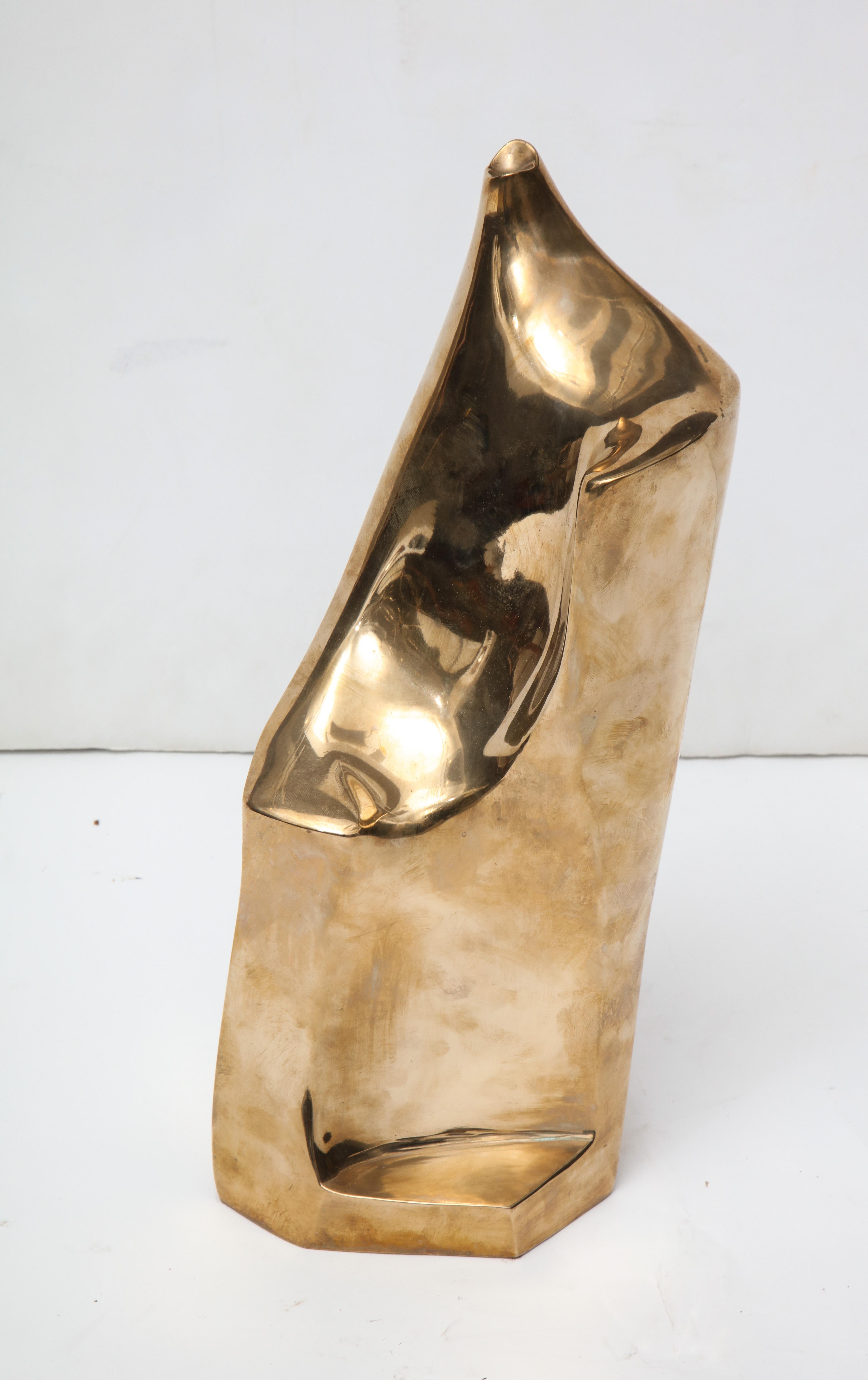 Abstract Polished Bronze Sculpture Attributed to B. Fast at 1stDibs