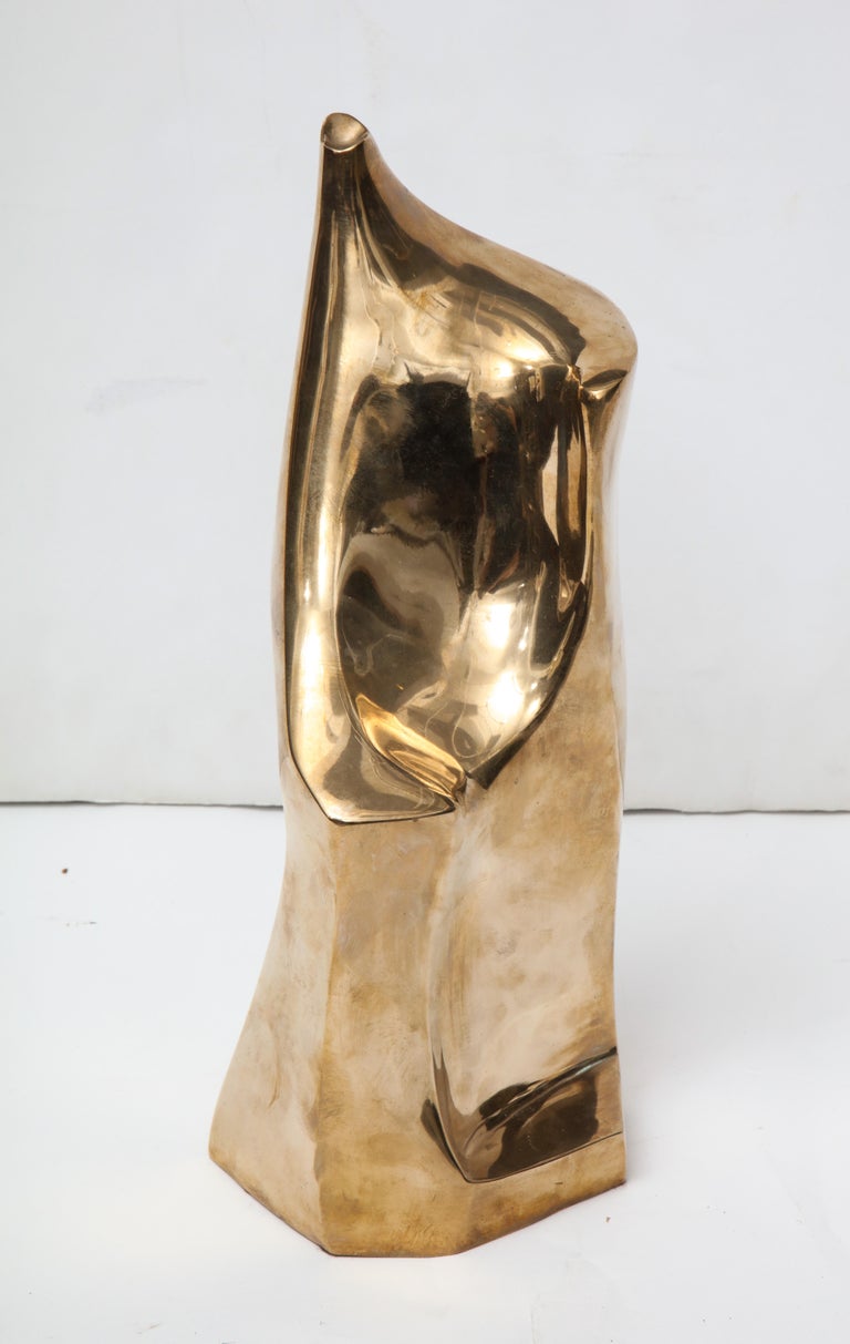 Abstract Polished Bronze Sculpture Attributed to B. Fast at 1stDibs