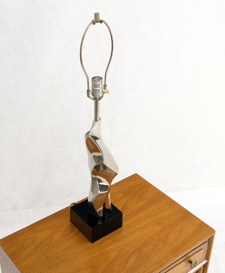 Abstract Polished Metal Chrome Table Lamp in Style of Picasso For Sale ...