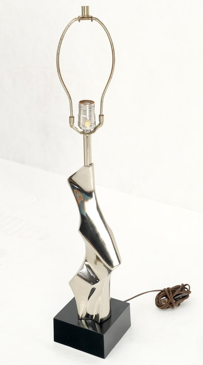 Abstract Polished Metal Chrome Table Lamp in Style of Picasso For Sale ...