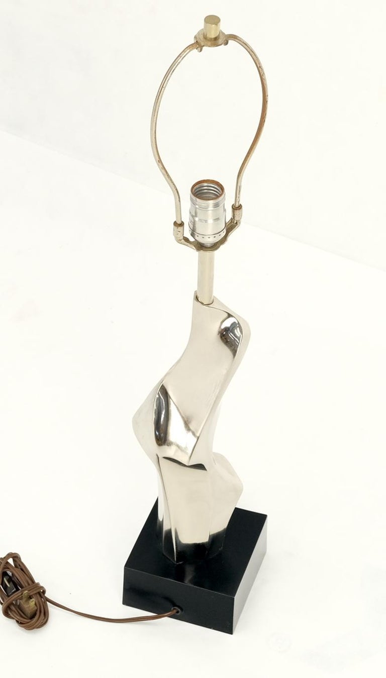 Abstract Polished Metal Chrome Table Lamp in Style of Picasso For Sale ...
