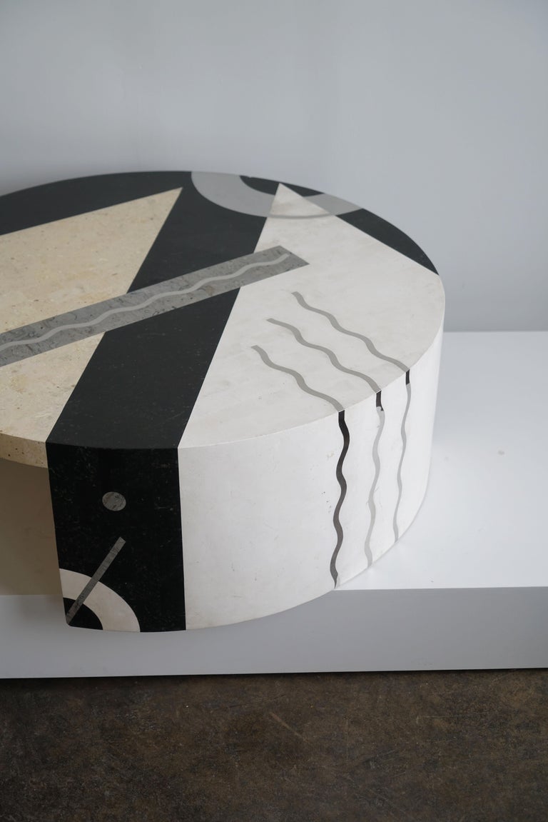 Abstract Postmodern Oggetti "Tavola" Coffee Table with Stone, Marble ...
