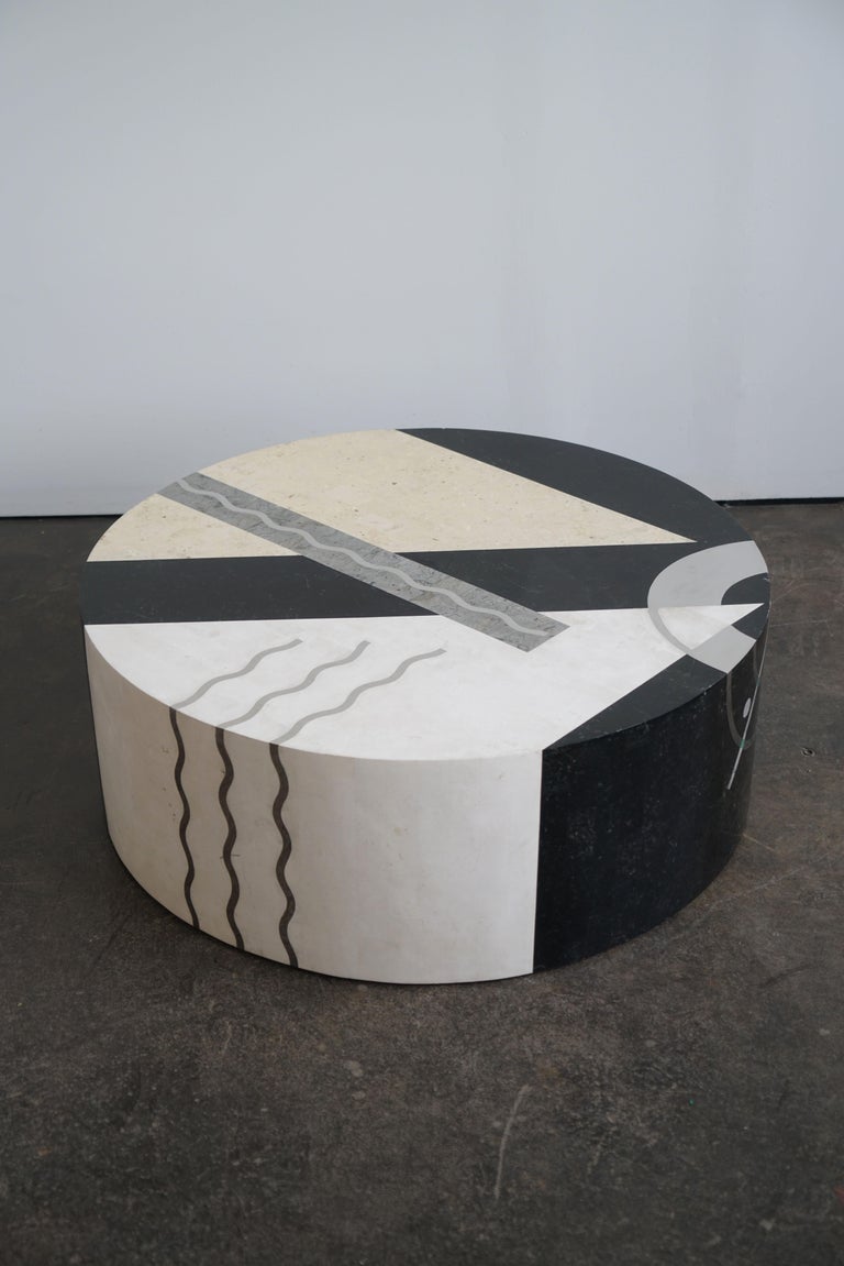 Abstract Postmodern Oggetti "Tavola" Coffee Table with Stone, Marble ...