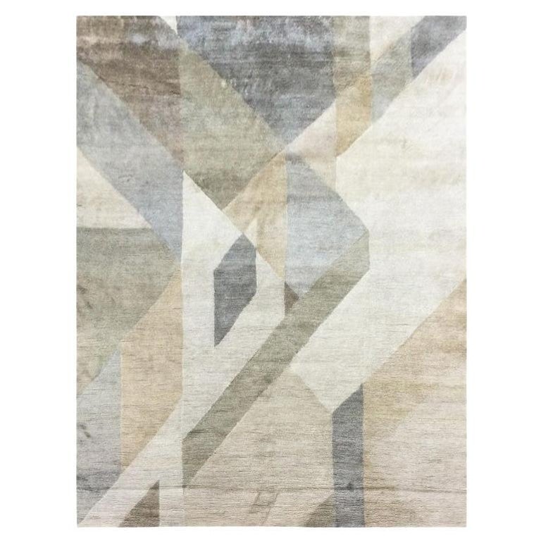 Abstract Rug. Silk and Cotton Design For Sale at 1stDibs