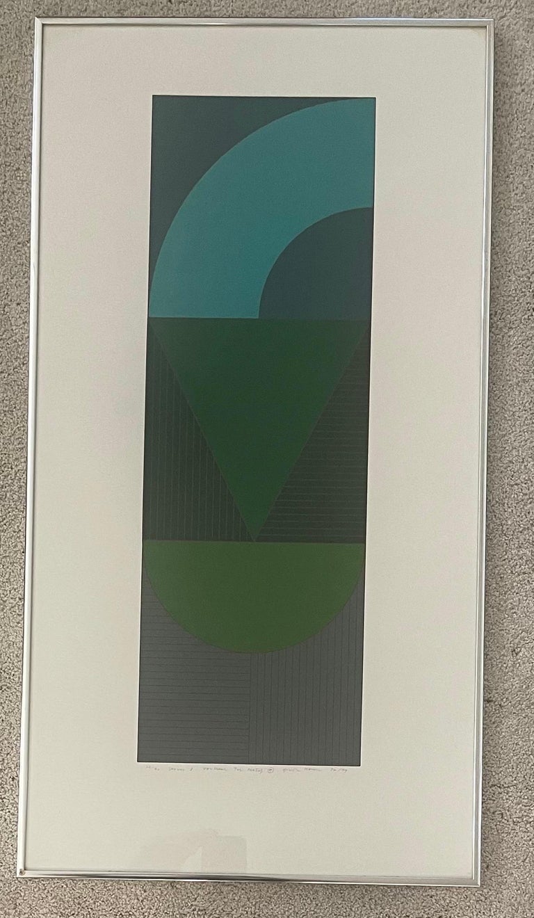 Abstract Screen Print Entitled "Series 8 Vertical Tri Motif (g)" by ...