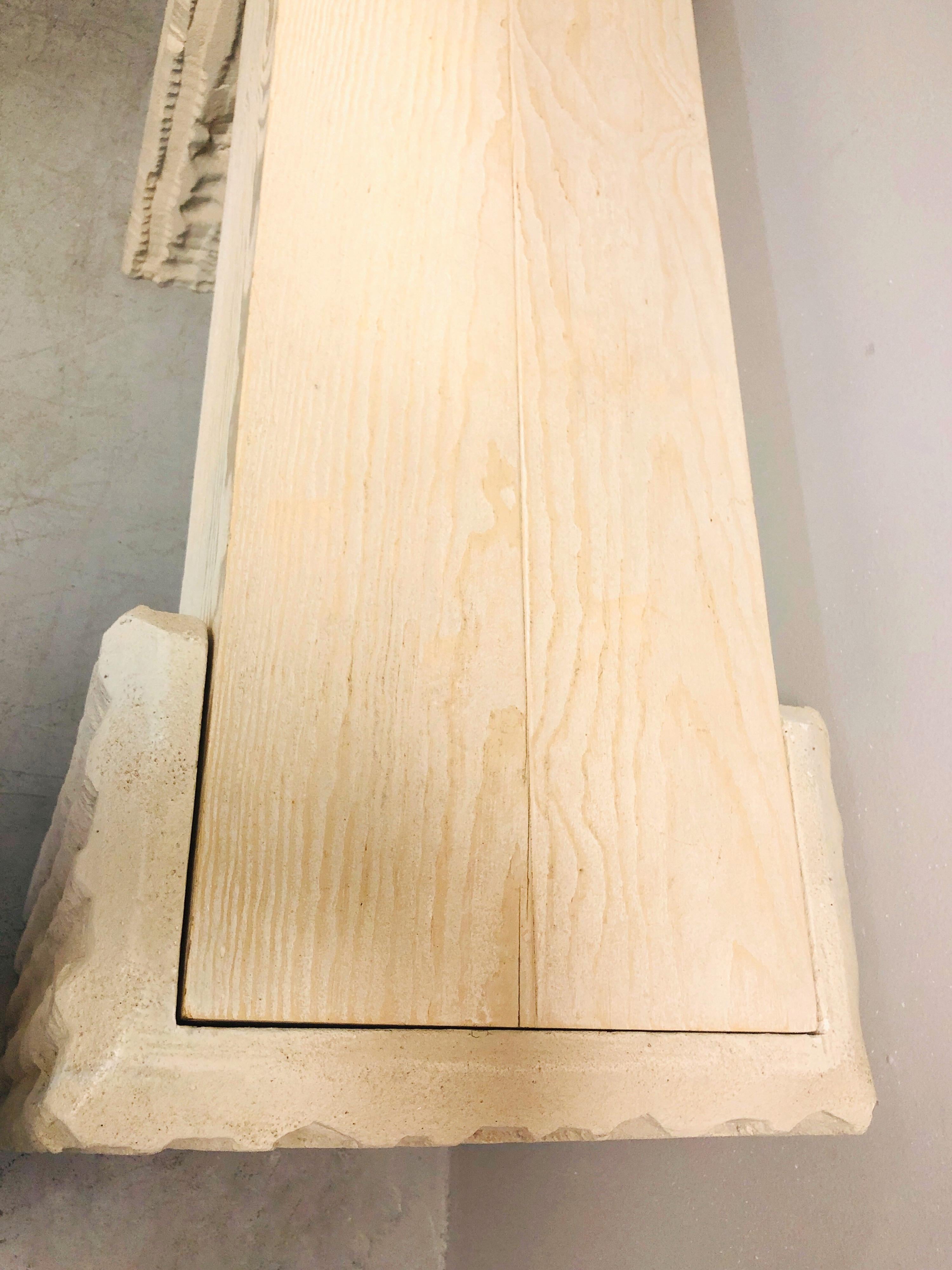 Abstract Sculptural Plaster and Wood Console Table, 1980s at 1stDibs ...