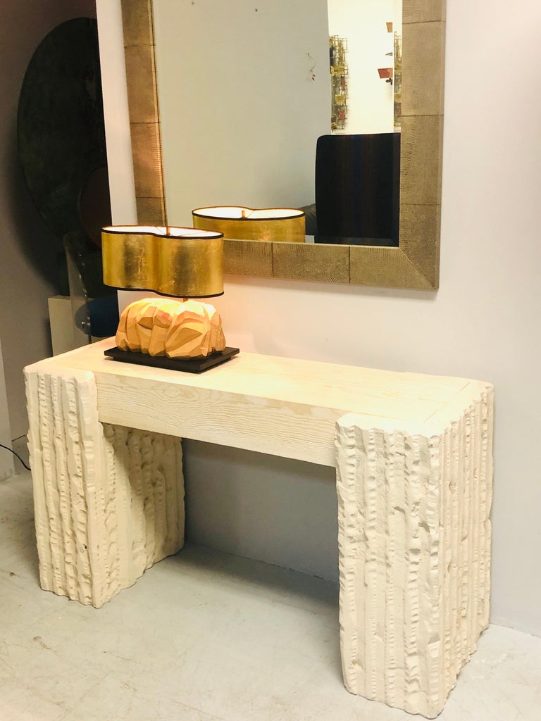 Abstract Sculptural Plaster and Wood Console Table, 1980s For Sale at ...
