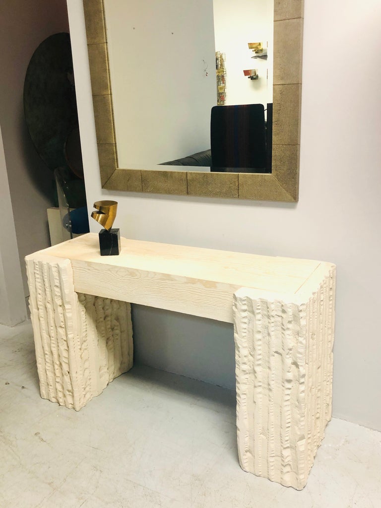Abstract Sculptural Plaster and Wood Console Table, 1980s For Sale at ...