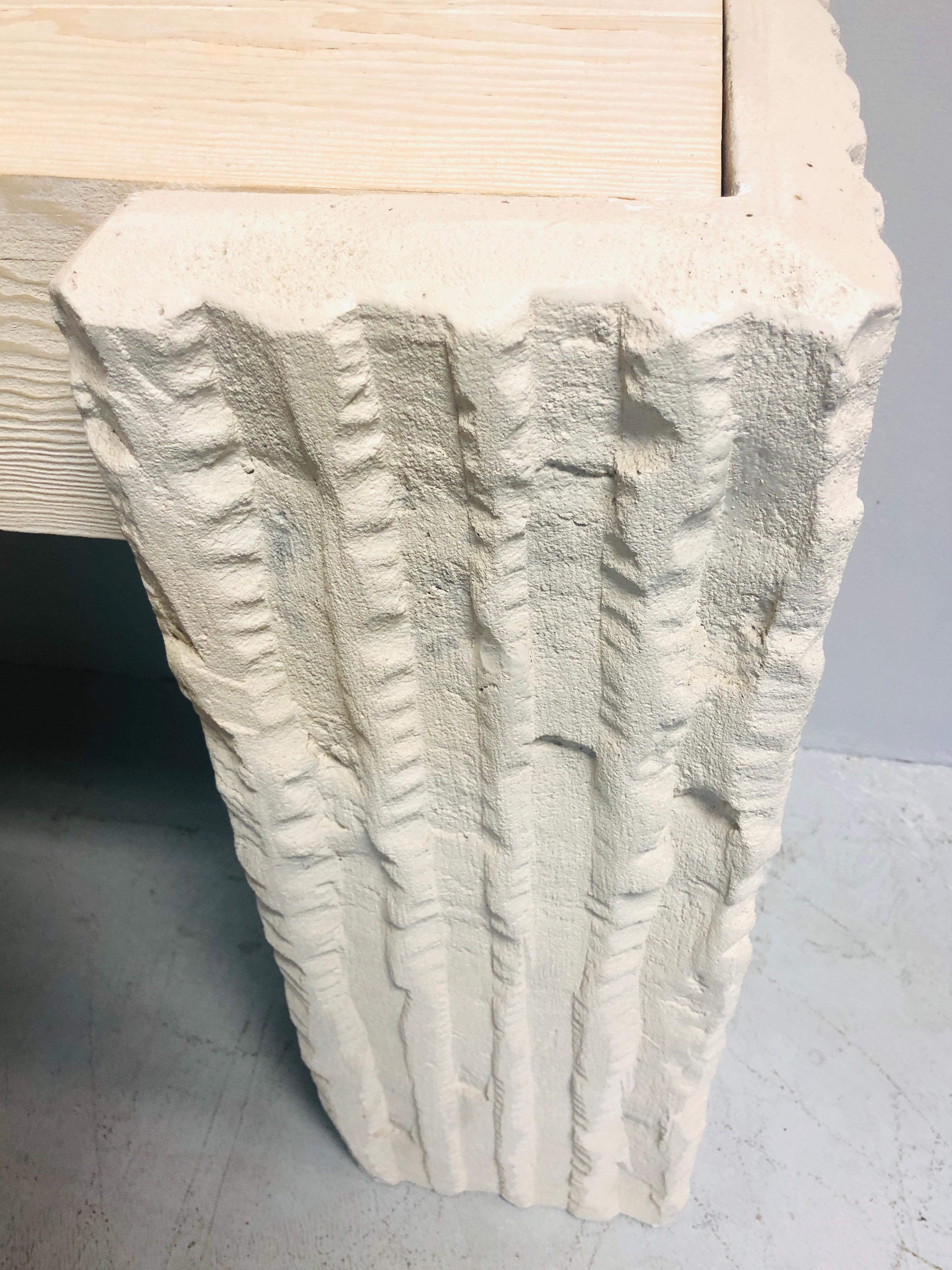 Abstract Sculptural Plaster and Wood Console Table, 1980s at 1stDibs ...