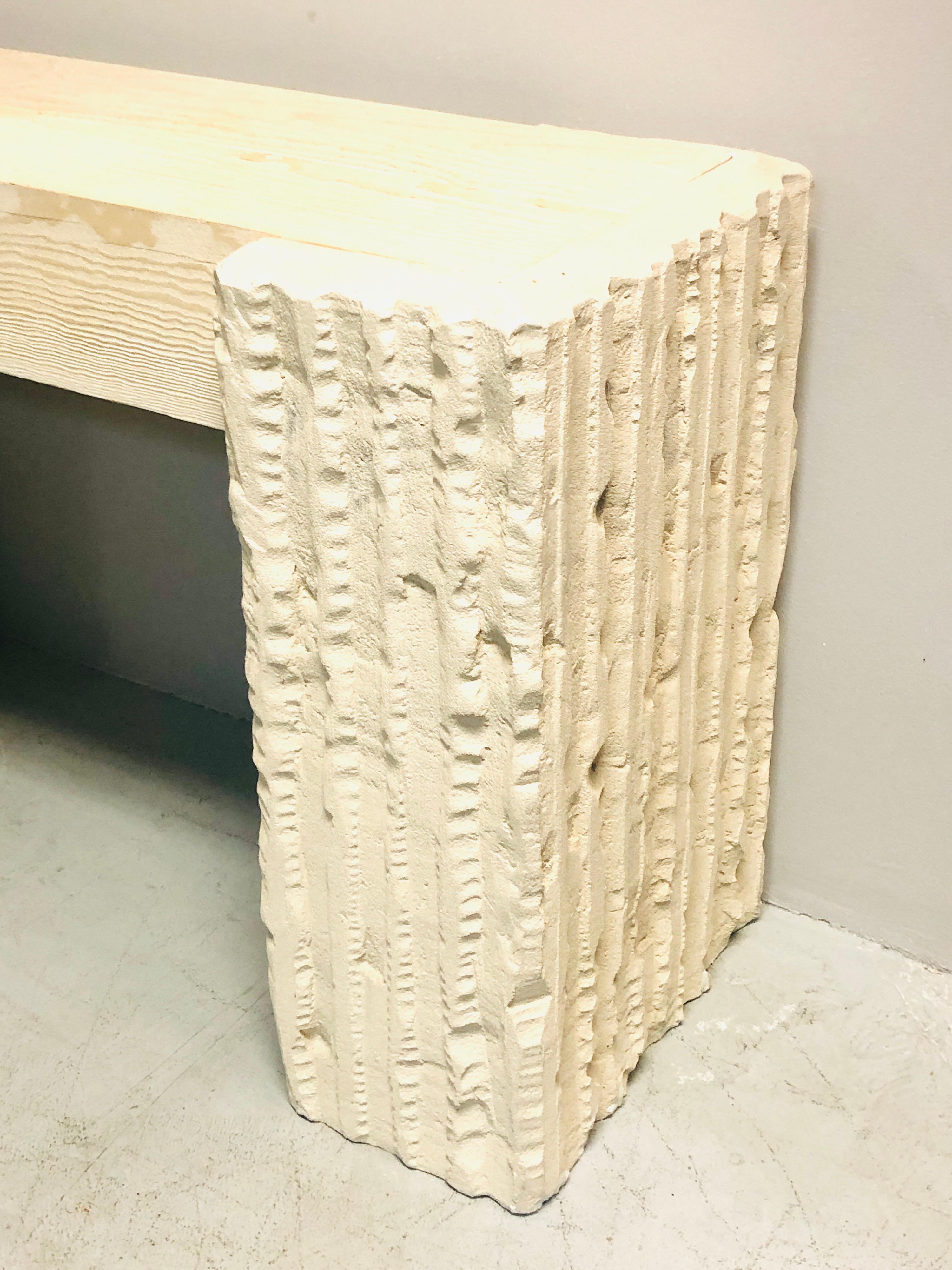 Abstract Sculptural Plaster and Wood Console Table, 1980s at 1stDibs ...
