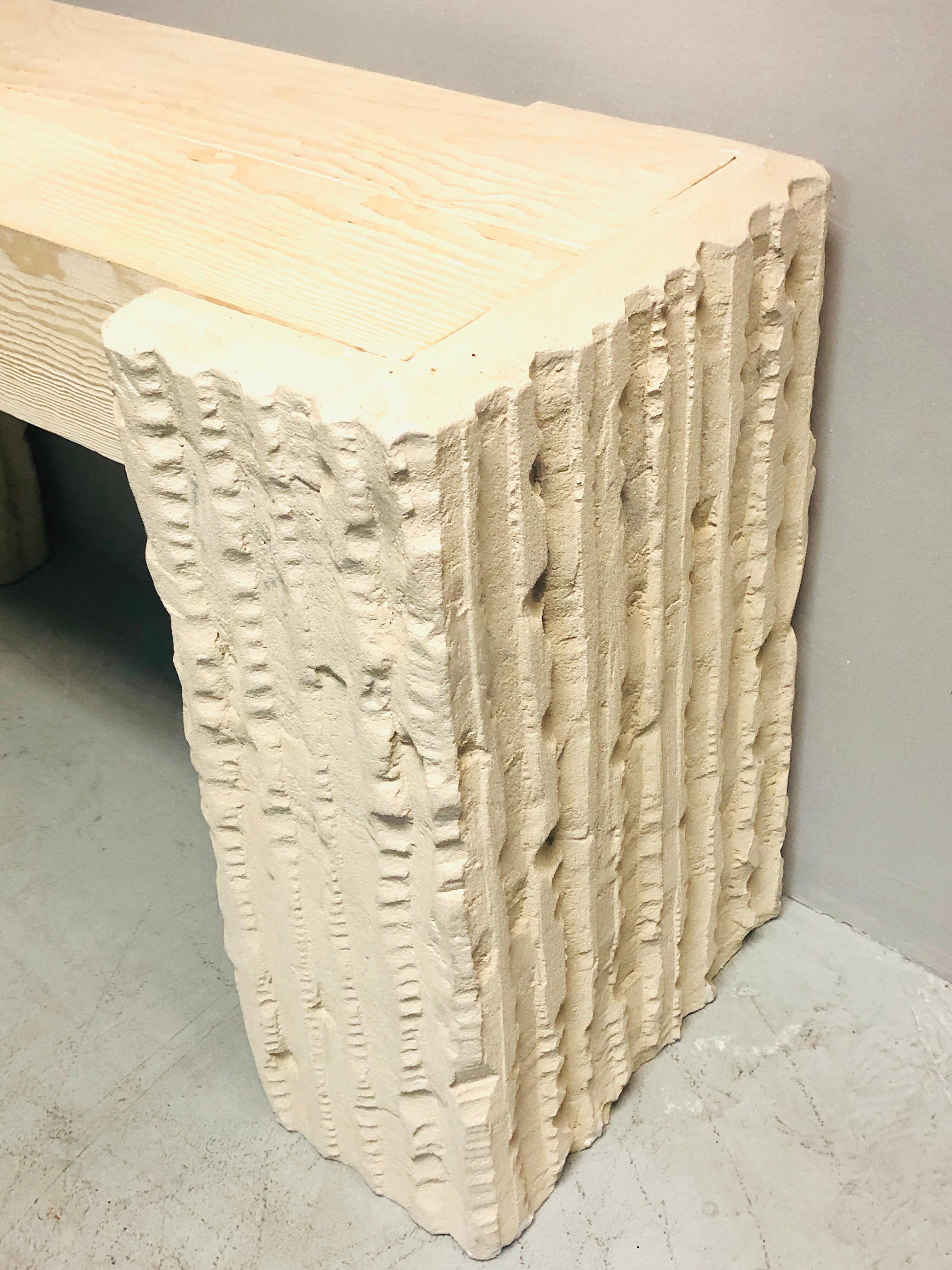 Abstract Sculptural Plaster and Wood Console Table, 1980s at 1stDibs ...