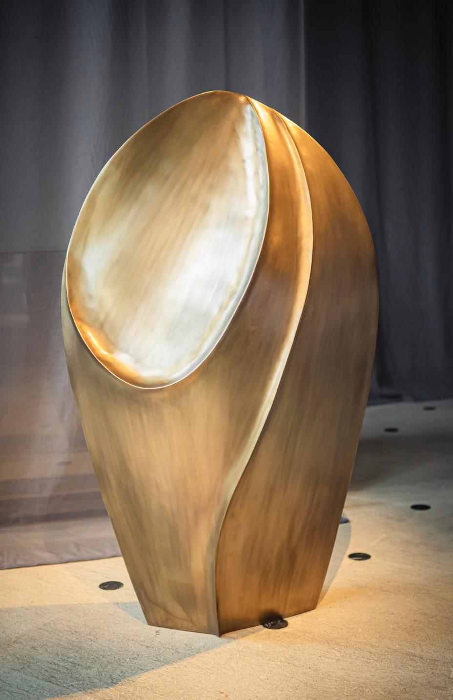 Abstract Sculpture in Bronze-Patina Brass by Patrick Coard Paris For ...