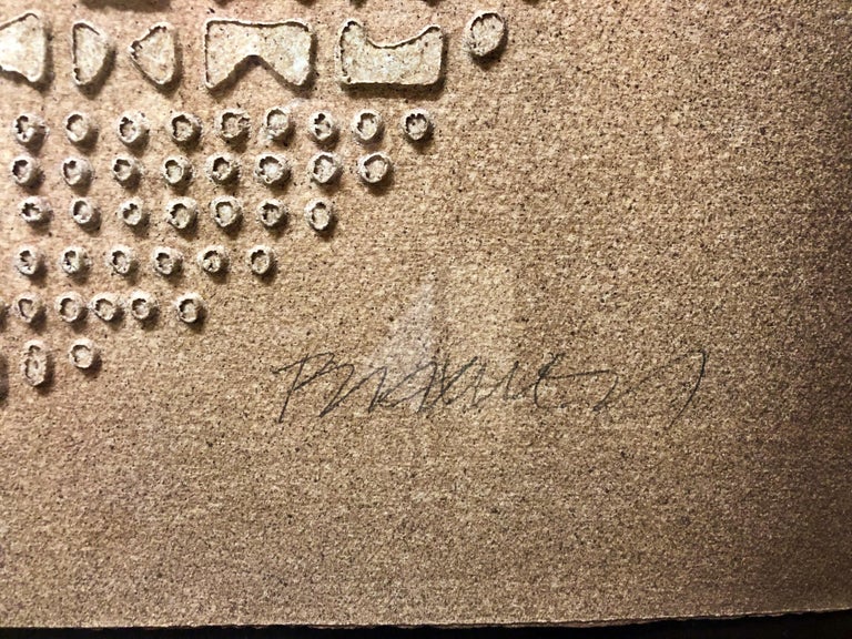 Abstract Signed and Numbered Large Litho Embossed on Cork by Artist ...