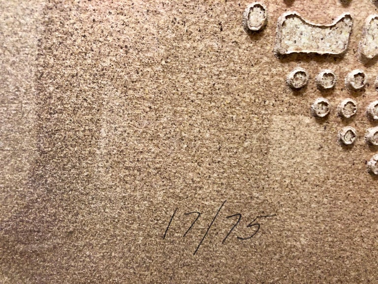 Abstract Signed and Numbered Large Litho Embossed on Cork by Artist ...