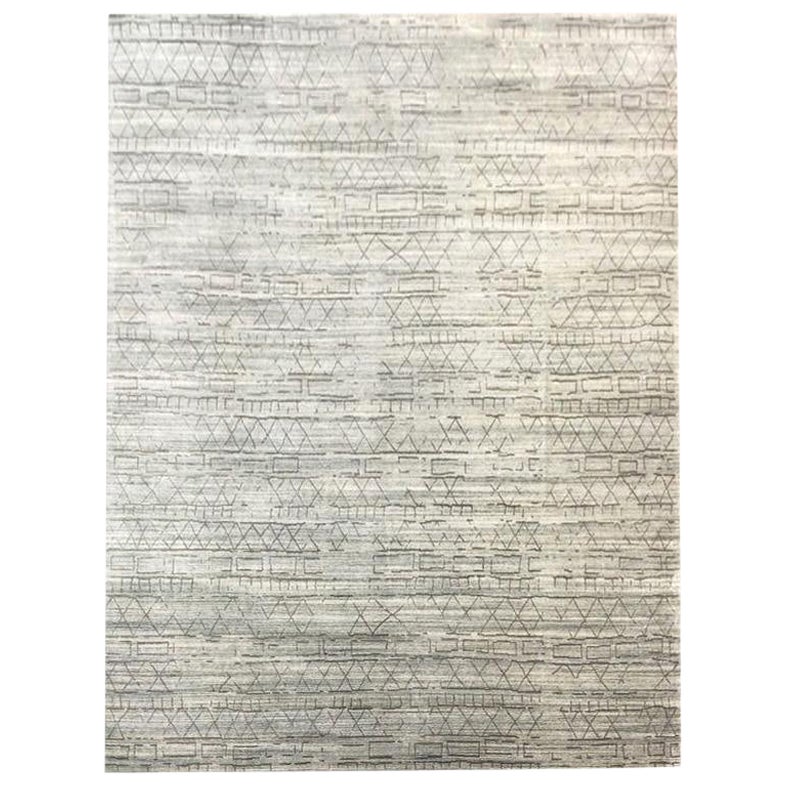 Black and White Abstract Rug Handmade in Hemp and Wool. 3,65 x 2,75 m ...