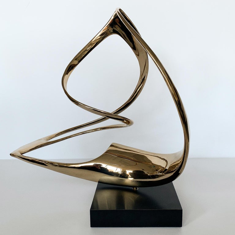Abstract Solid Bronze Ribbon Sculpture by Pearson and Robbins at 1stDibs