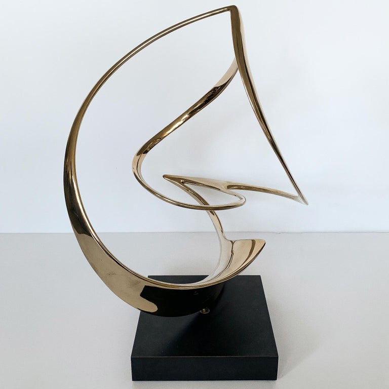 Abstract Solid Bronze Ribbon Sculpture by Pearson and Robbins at 1stDibs