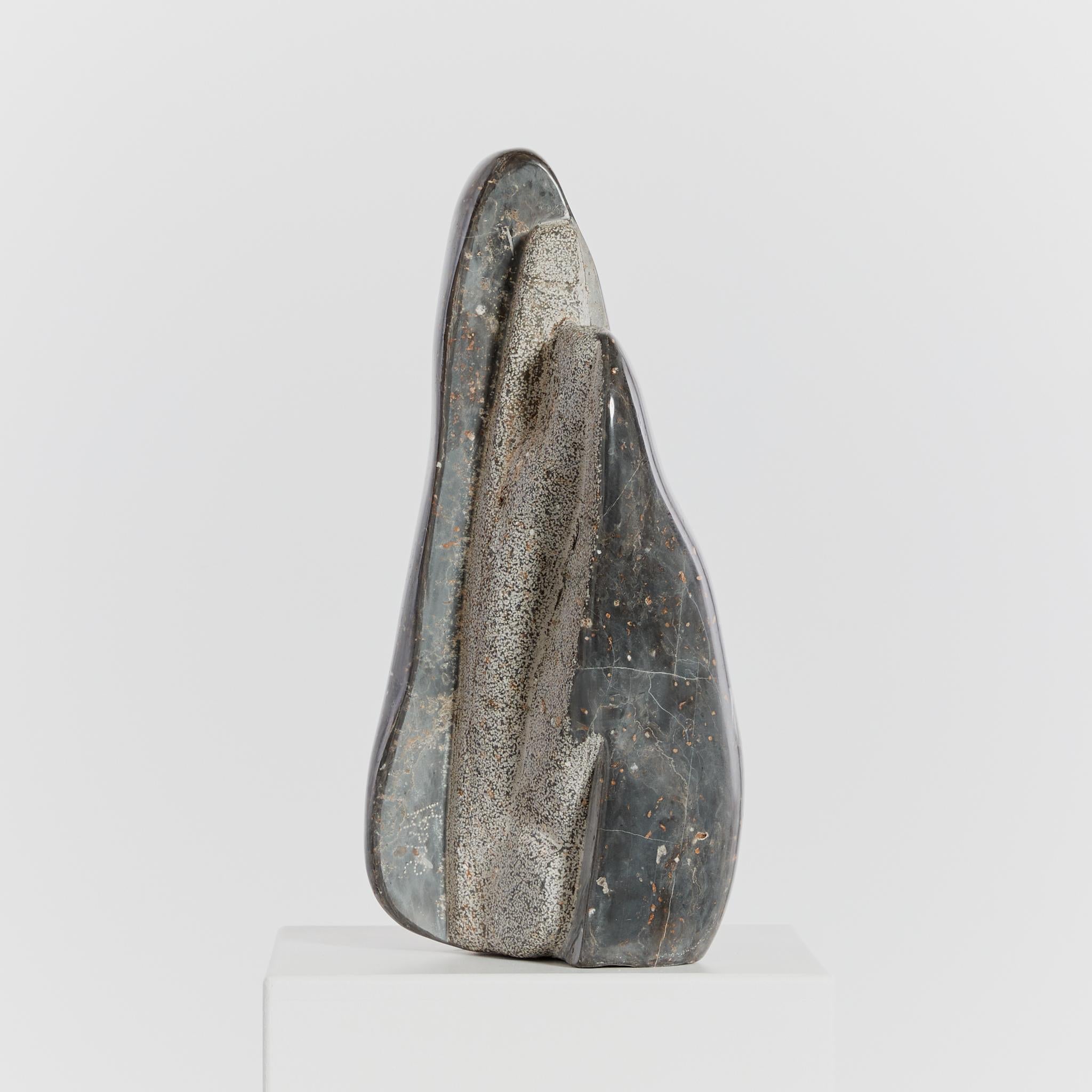 Abstract Stone Sculpture 'Obus' by Michel Hoppe, Signed For Sale at 1stDibs