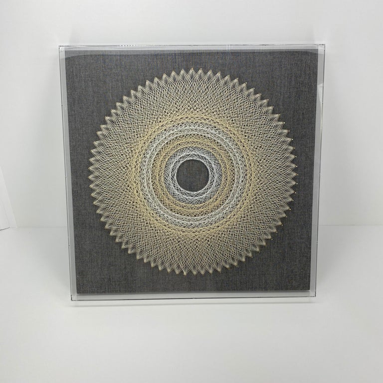 Abstract String Wall Art In Square Lucite Shadow Box at 1stDibs