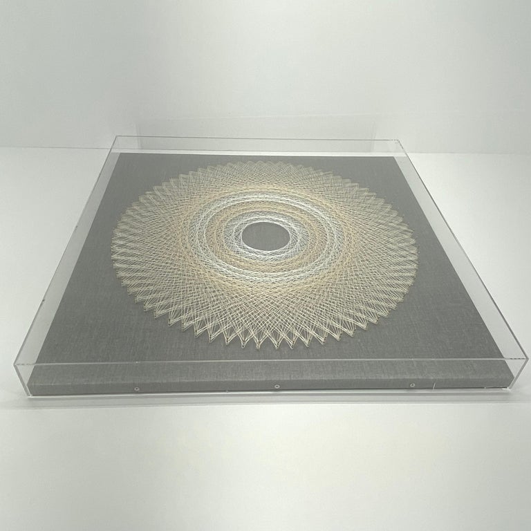 Abstract String Wall Art In Square Lucite Shadow Box at 1stDibs