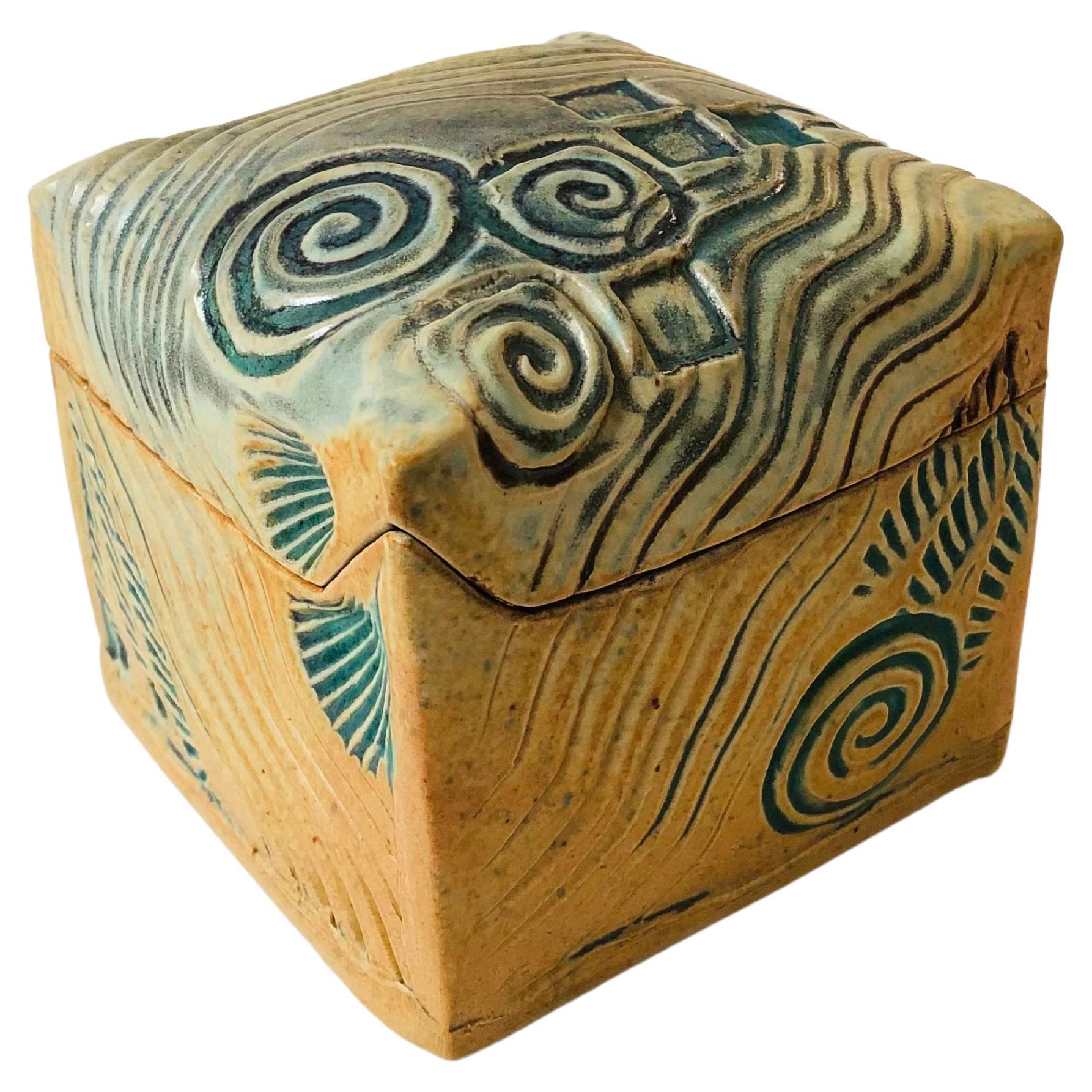 Abstract Studio Pottery Box For Sale at 1stDibs