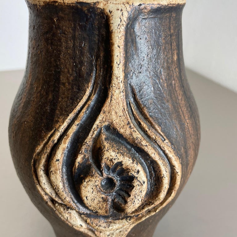 Abstract Studio Pottery Vase "Brutalist" Gerhard Liebenthron, Germany ...