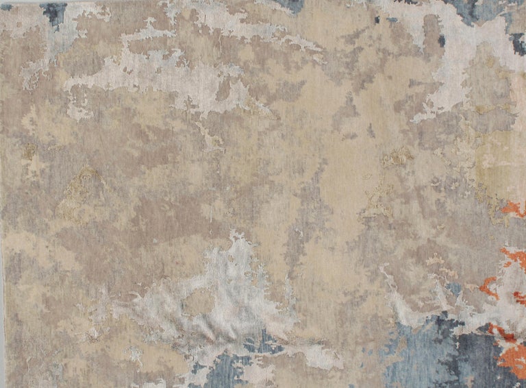 Abstract Viscose Contemporary Handwoven Rug, 8' x 10' For Sale at 1stDibs