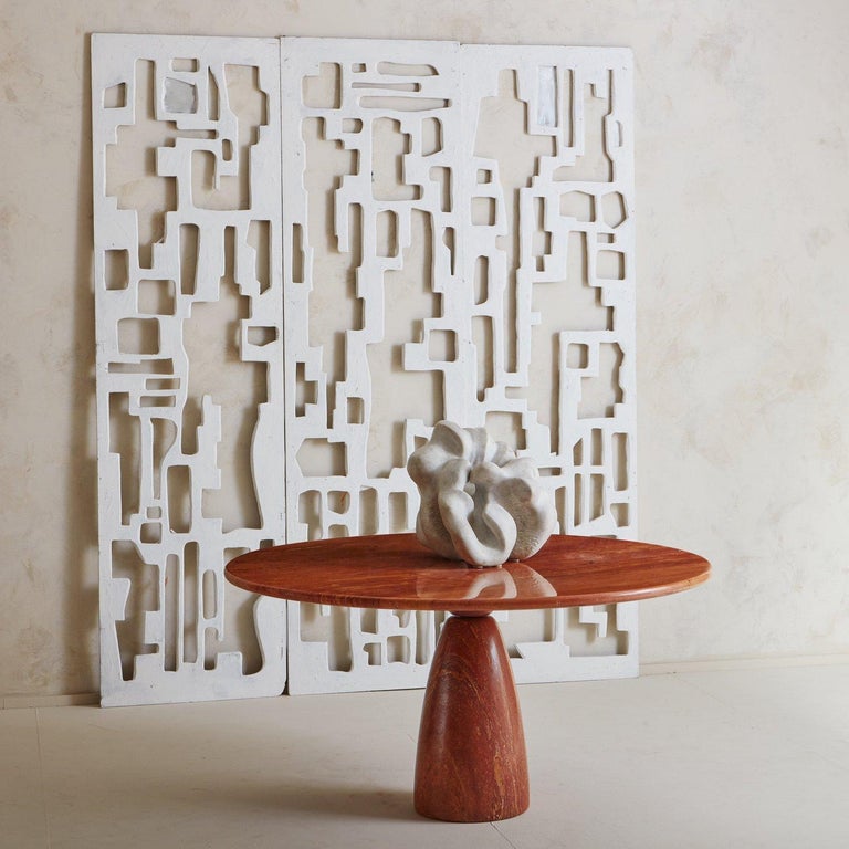 Abstract Wood Triptych with Geometric Cutouts, France 20th Century For ...