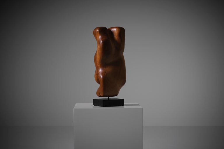 Abstract Wooden Sculpture by Cor Dam, 1960s For Sale at 1stDibs