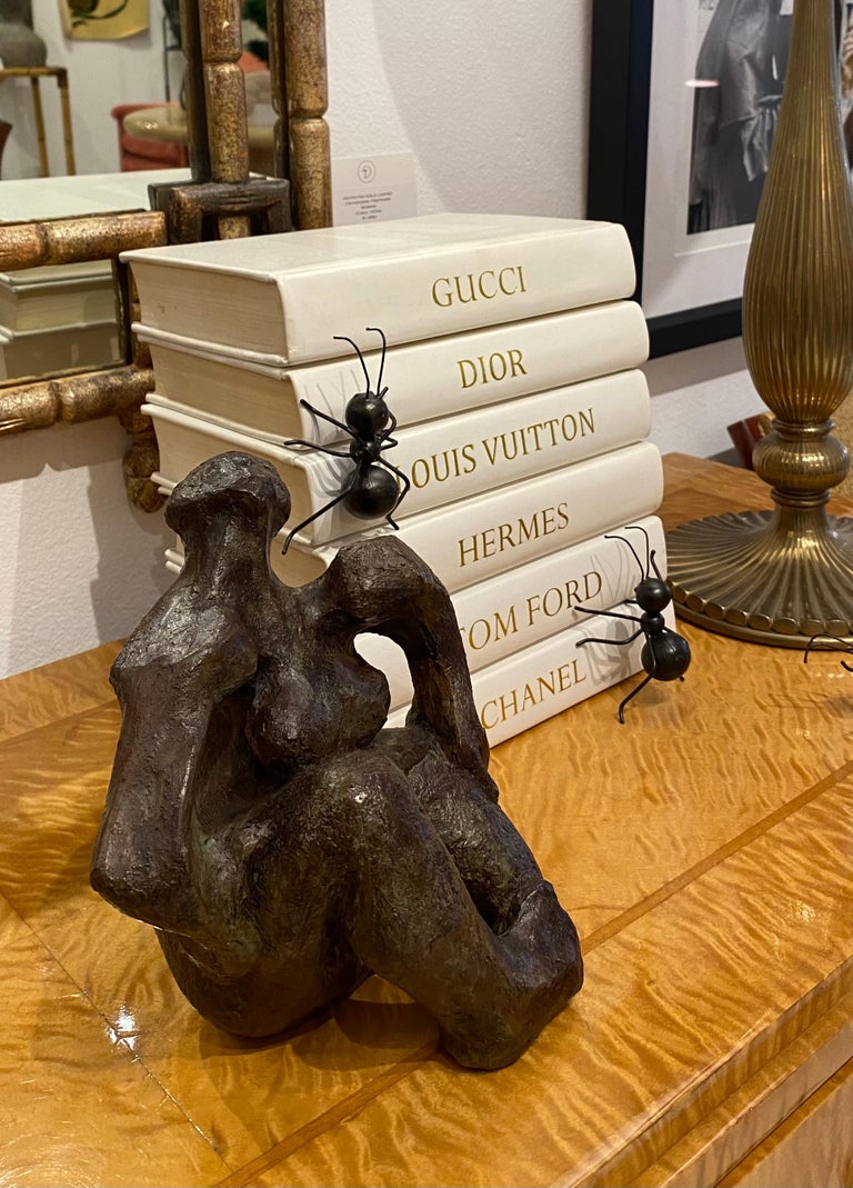 Abstracted Seated Female in Bronze by Barbara Beretich For Sale at 1stDibs