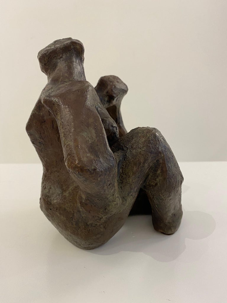 Abstracted Seated Female in Bronze by Barbara Beretich For Sale at 1stDibs