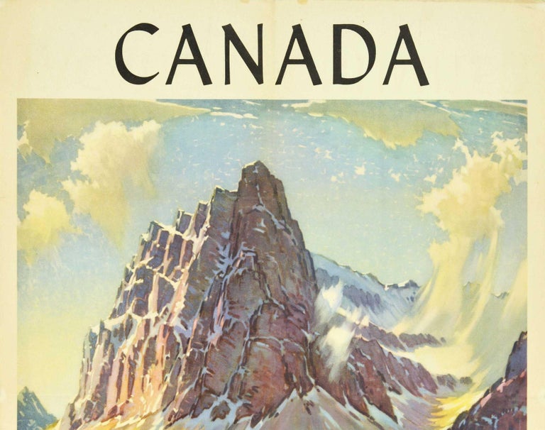 A.C. Leighton - Original Vintage Travel Poster Canadian Rockies Mount ...