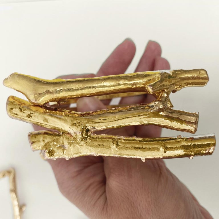 Acacia 24k Gold Plated Acacia Bangle For Sale at 1stDibs