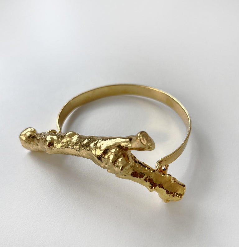 Acacia 24k Gold Plated Acacia Bangle For Sale at 1stDibs