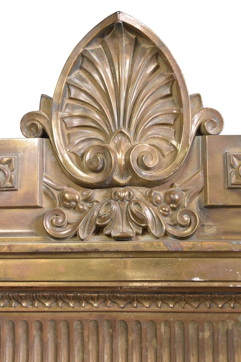 Acanthus Filled Cartouche Set Atop a Decorative Cast Brass Pediment at ...