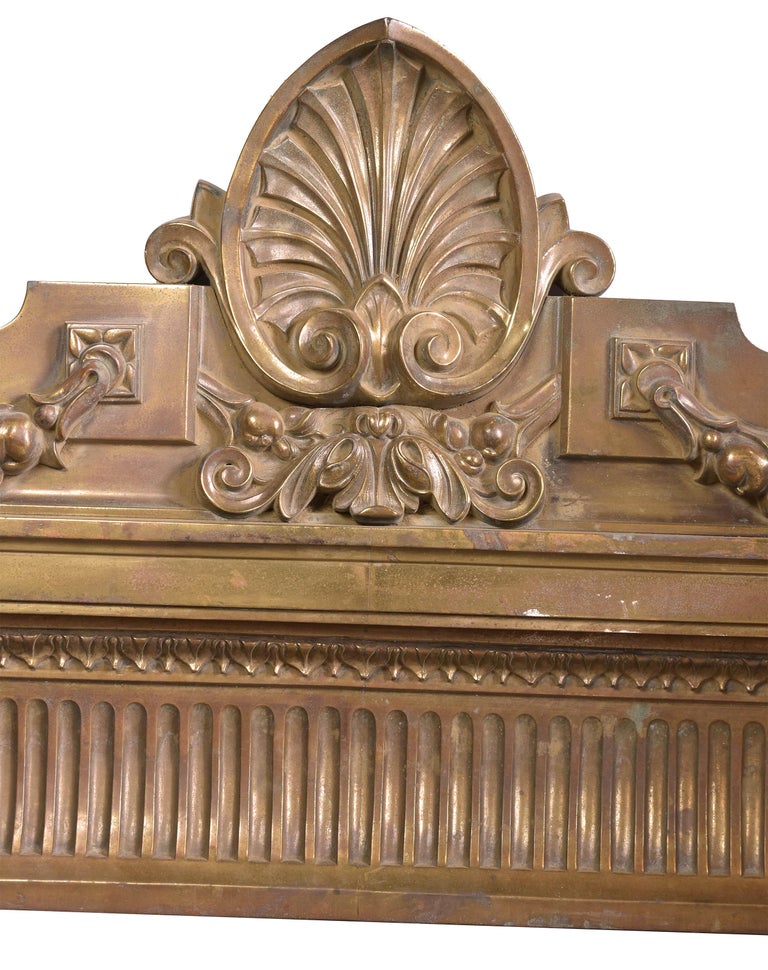 Acanthus Filled Cartouche Set Atop a Decorative Cast Brass Pediment at ...
