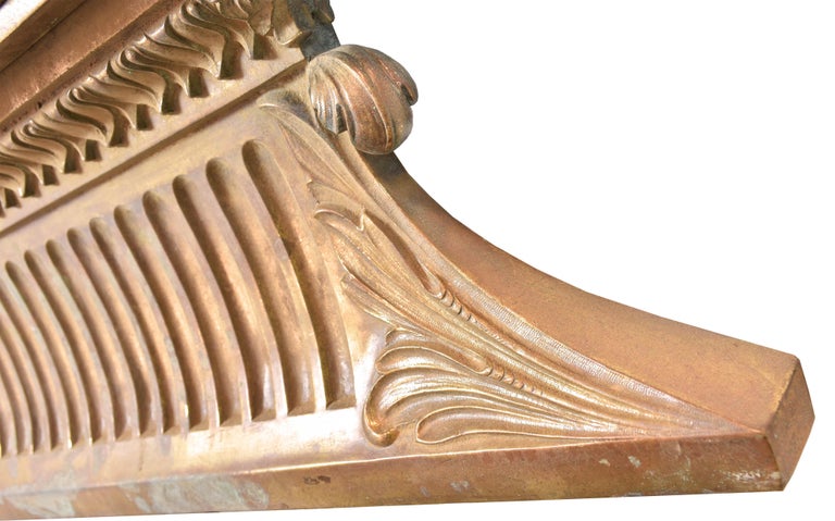 Acanthus Filled Cartouche Set Atop a Decorative Cast Brass Pediment at ...