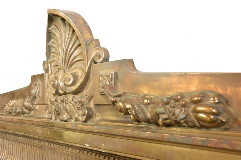 Acanthus Filled Cartouche Set Atop a Decorative Cast Brass Pediment at ...