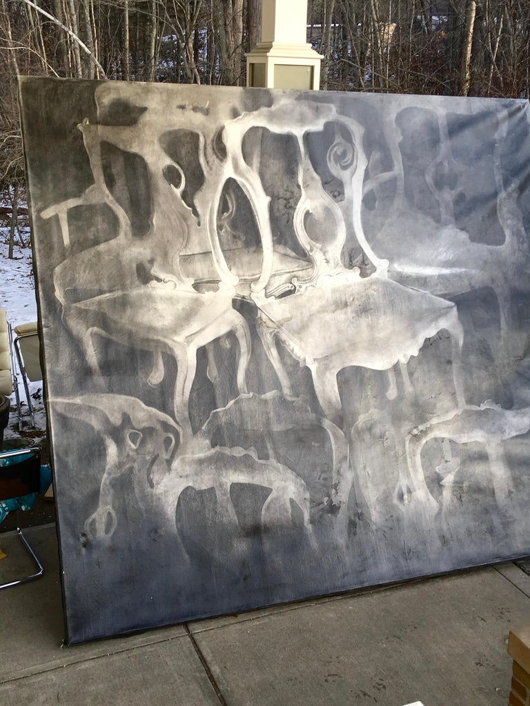 "Accent", Monumental Charcoal on Canvas Painting by Jessica Scott ...