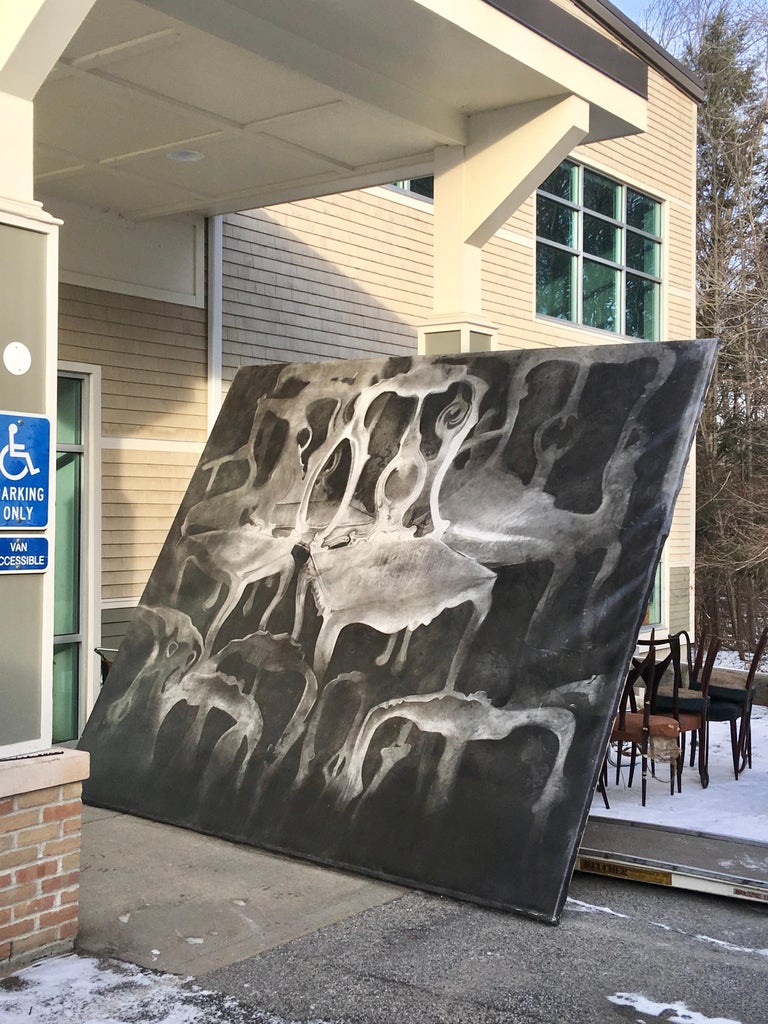 "Accent", Monumental Charcoal on Canvas Painting by Jessica Scott ...