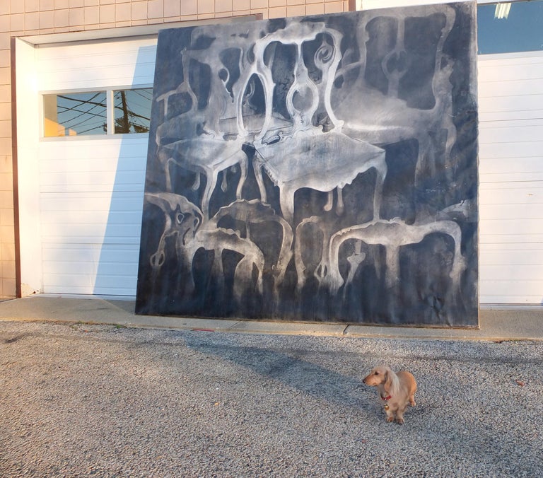 "Accent", Monumental Charcoal on Canvas Painting by Jessica Scott ...
