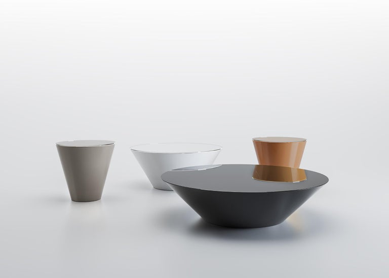 Acerbis Large Pond Cocktail Table with Mustard Yellow Glass Top and ...