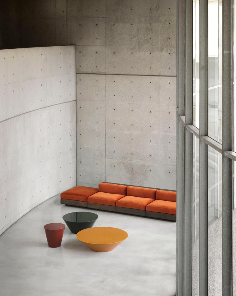 Acerbis Large Pond Cocktail Table with Mustard Yellow Glass Top and ...