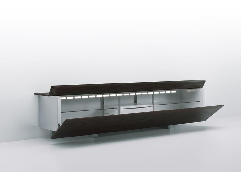 Acerbis Ludwig Small Sideboards in Eucalyptus Wood Top with Doors For ...