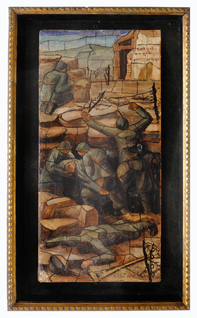 Achille Beltrame - SOLDIERS - Mixed technique on cardboard by Achille ...