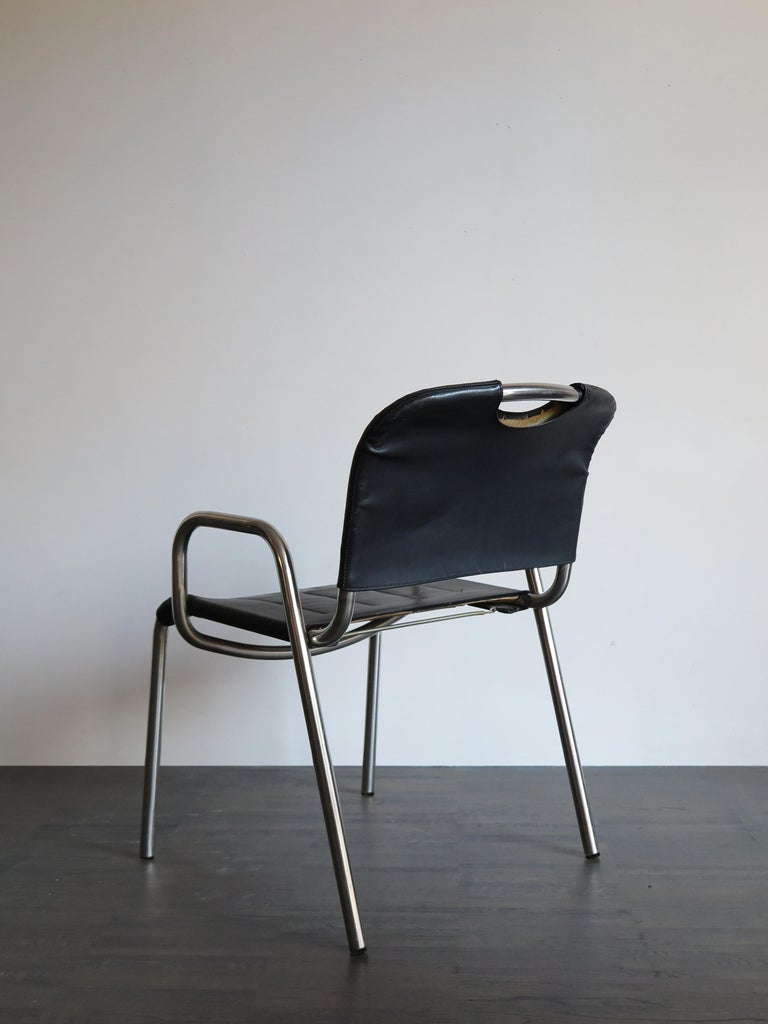 Achille Castiglioni for Zanotta Dining Leather Chairs Model Castiglia ...