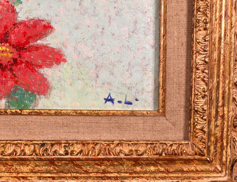 Achille Laugé - Wildflowers - 19th Century Pointillist Oil, Still Life Flowers by Achille Lauge ...